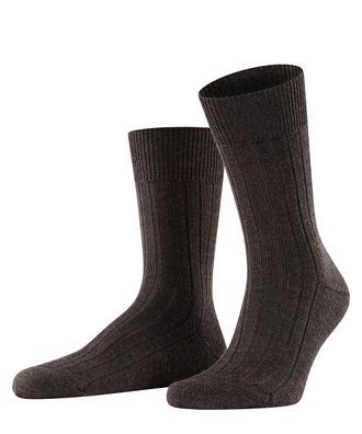 Falke Herren Socken Teppich Im Schuh M So Wolle einfarbig 1 Paar, Braun Dark Brown 5450, 39-40