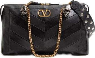 Valentino Garavani Femme, Sacs, Noir, Taille: ONE Size Sac &agrave; bandouli&egrave;re Panthea Noir Motif Chevron