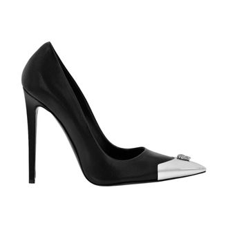 Philipp Plein Leder-Dekollet&eacute; High Heels Skull Strass - - Shoes - Damen - Schwarzk - 37 EU