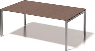 Bisley Cito Chefarbeitsplatz/Konferenztisch, 650-850 mm h&ouml;heneinstellbares U-Gestell, Metall, Wn355 Dekor Nu&szlig;baum, Gestell Silber, 120 x 200 x 85 cm