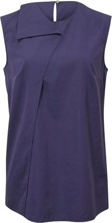 Hermès haut sans manches à col pliant - Bleu