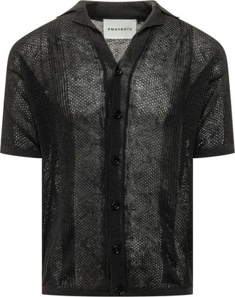 Amaranto Amar&aacute;nto, Homme, Chemises, Noir, Taille: S Tricot &agrave; Manches Courtes