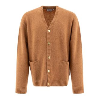 Carhartt Work in Progress Homme, Pulls, Brun, Taille: L Cardigan Tricot Marron Aw24