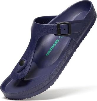 Saguaro Été Flip Flops Confort Chaussons de Plage Antidérapant Homme Léger Pantoufles de Piscine Douche Sandales, Slipper Bleu 46 EU