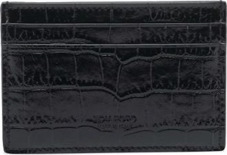 Tom Ford Homme, Accessoires, Noir, Taille: ONE Size Porte-cartes en cuir fa&ccedil;on crocodile