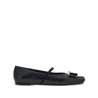Ferragamo New Vara Plate Ballerina - - Shoes - Damen - Schwarzk - 40 EU