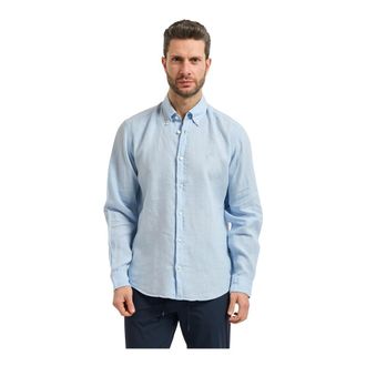 HUGO BOSS Homme, Chemises, Bleu, Taille: XL Chemise coupe droite en lin