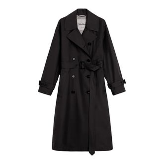 Max Mara Femme, Manteaux, Noir, Taille: 42 FR Long Trench Coat