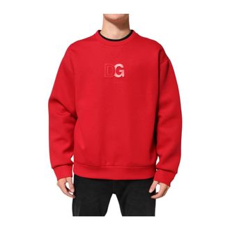 Dolce & Gabbana Logo Rundhals-Sweatshirt - - Sweatshirts & Hoodies - Herren - Rot - XL