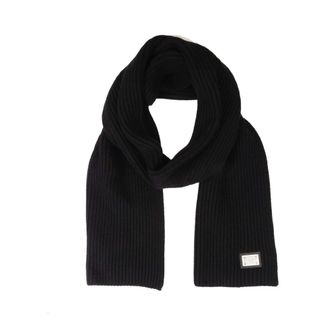 Dolce & Gabbana Gestrickter Kaschmirschal mit Markenplakette - - Accessories - Herren - Schwarzk - ONE SIZE