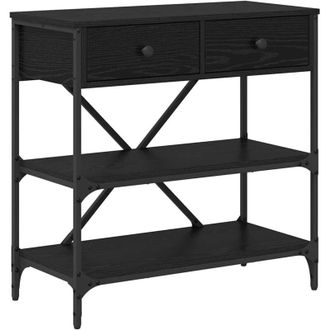 vidaXL Table console avec tiroir avec étagère Autre Noir bois vidaXL