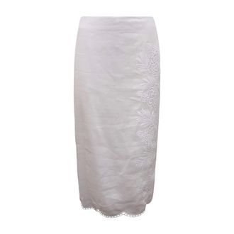 Max Mara Femme, Jupes, Blanc, Taille: 38 FR Fify Midi Skirt