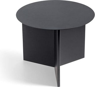 HAY Hay Slit Table Round Beistelltisch, Stahl, Black, 35,5cm, Schwarz