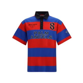 Palm Angels Polo multicolore en coton - Homme - Tops - Rouge - Taille: S