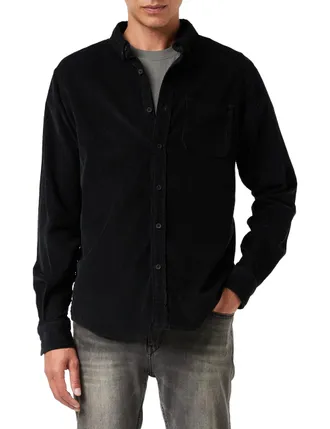 Urban Classics Herren Corduroy Shirt Hemd, Black, 4XL Große Größen