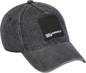 Karl Lagerfeld Denim Cap Casquette de Baseball, Noir, Taille Unique Femme