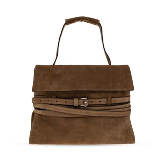 Moschino Tie Me Belted Suede Tote - - Bags - Damen - Braun - ONE SIZE