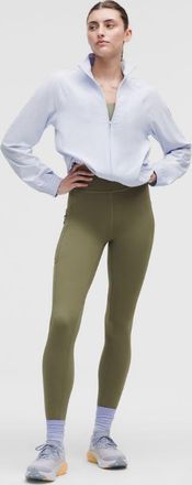 lululemon Fast and Free Leichte Leggings mit hohem Bund Special Edition f&uuml;r Frauen - 71 cm - Gr&ouml;&szlig;e 10 in Bay Leaf