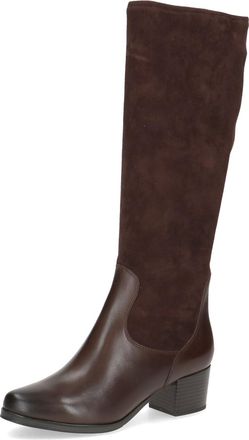 Caprice Caprice Damen Stiefel mit Blockabsatz Stretch-Schaft, Braun (Dk Brown Comb), 40.5 EU