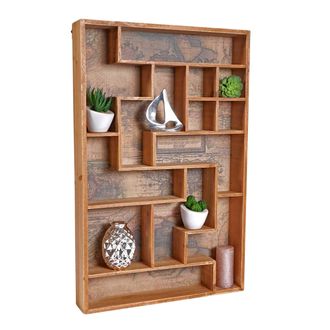 Mendler Setzkasten HWC-F35, Wandregal Sammlerkasten, Shabby-Look Vintage 70x45x8cm