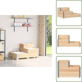 vidaXL The Living Store - 3-st&ouml;ckiges Hochbeet 120x80 cm Massivholz Kiefer - Hochbeet - Holz Hochbeet - Gartenm&ouml;bel - Balkonpflanzen - Gem&uuml;segarten