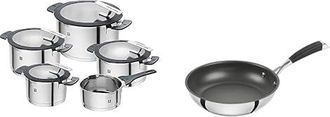 Zwilling Batterie de Cuisine Simplify (5 Pièces) en Acier Inoxydable + 1 Poêle Poletto, Acier Inoxydable 18/10, diam 28 cm