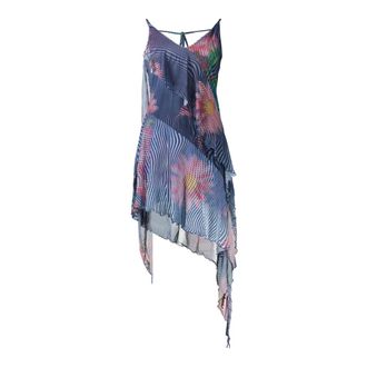 Desigual Femme, Robes, Bleu, Taille: 38 FR Robe Courte Imprim&eacute;e Nora