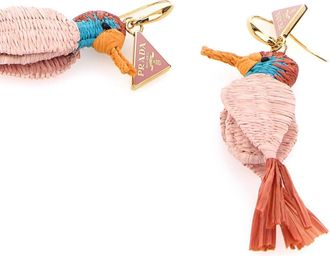 Prada Raffia Fish Charm Earrings