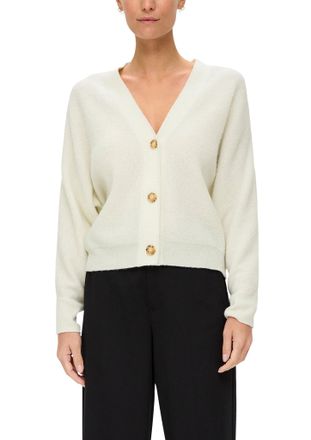 s.Oliver Damen Strickjacke, Wei&szlig;, 38 EU