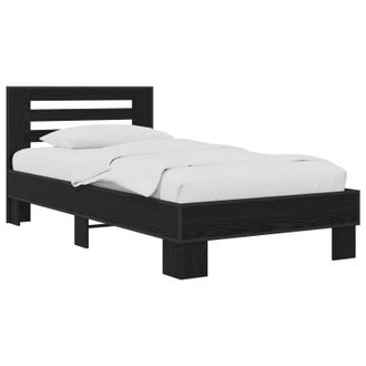 vidaXL Struttura Letto Con Testata Rovere Nero 80 X 200 Cm Vidaxl