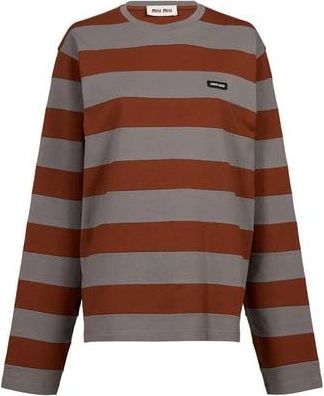 Miu Miu T-shirt &agrave; rayures en coton