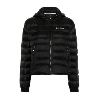 Palm Angels Kapuzen-Daunenjacke mit durchgehendem Rei&szlig;verschluss - - Jackets - Damen - Schwarzk - S