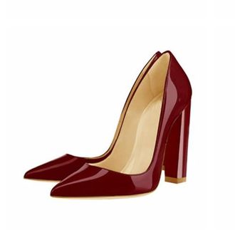 Generic Escarpins &eacute;pais &agrave; Enfiler pour Femmes, Chaussures habill&eacute;es &agrave; Bout Pointu et &agrave; Talons Hauts, Confortables et &agrave; Bout ferm&eacute; en Cuir pour soir&eacute;es et Trav