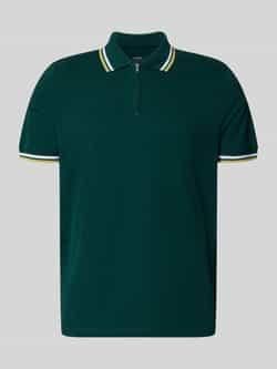 Mc Neal Slim Fit Poloshirt mit Kontraststreifen und Rei&szlig;verschluss
