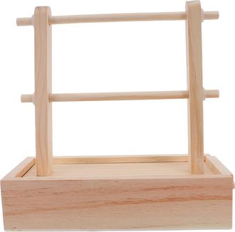 Artibetter Holz Garnhalter Doppellagig mit Abnehmbarer Spule und Nadelbox Tragbarer Garnaufbewahrungsst&auml;nder f&uuml;r Stricken H&auml;keln Zerlegbares Garnregal f&uuml;r Handar