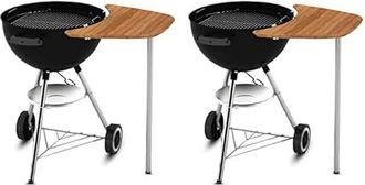 Weber Bambus Beistelltisch, schwarz, 28.5 x 28.5 x 12.8 cm, 17638, Braun (Packung mit 2)