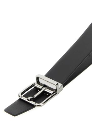 Dolce & Gabbana Mens Black Leather Belt Nero Cinture