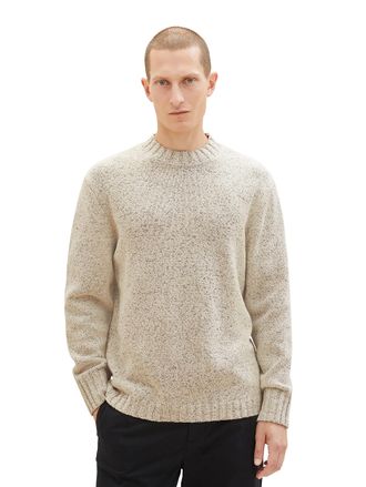 Tom Tailor Herren 1038236 Comfort Fit Moulin&eacute; Strick-Pullover, 32734-beige Alfalfa Fancy Structure, XXL