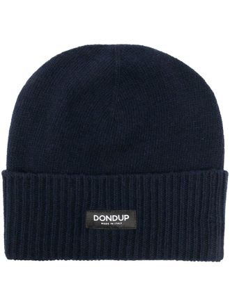 Dondup bonnet nervur&eacute; &agrave; patch logo - Bleu