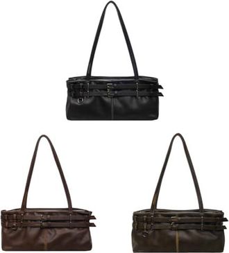 Generic Kexpery Sac &agrave; Main Femme en Cuir PU Uni Sac &agrave; &Eacute;paule avec Fermeture &Eacute;clair Design &Eacute;l&eacute;gant pour Voyage Shopping Usage Quotidien