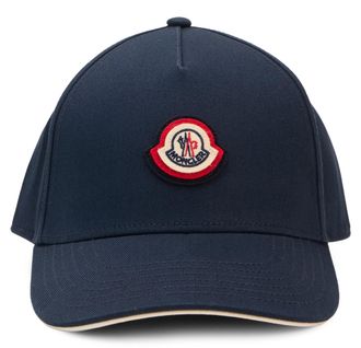 Moncler L20913B00041 Logo-Embroidered Cotton Baseball Cap - Navy