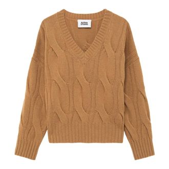 Alpha Studio V-Ausschnitt Strickware - - Knitwear - Damen - Braun - S