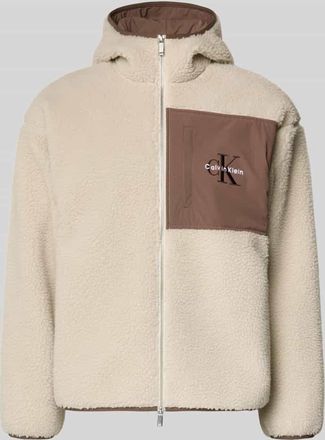 Calvin Klein Jeans Regular Fit Fleecejacke mit Brusttasche Modell Sherpa