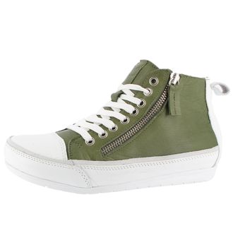 Andrea Conti Damen Stiefelette High Top Sneaker Leder cool und bequem 0345910, Gr&ouml;&szlig;e:38 EU, Farbe:Gr&uuml;n