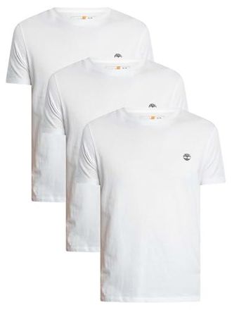 Timberland Homme Lot De 3 T-Shirts Slim Dunstan River, White, XL
