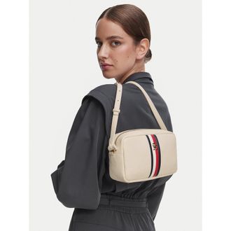 Tommy Hilfiger Handtasche Tommy Hilfiger Th Corp Ess Camera Bag AW0AW19333 Creme