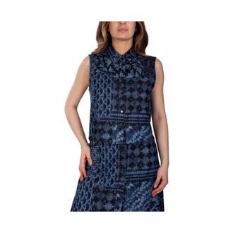 Emporio Armani Denim-Top mit Allover-Print - - Blouses & Shirts - Damen - Blau - 3XL