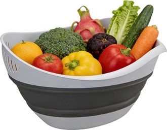 Generico Waschmaschinenkorb - zusammenklappbarer Korb 31,8 cm | PP-TPE-Sieb: multifunktionales Lebensmittelsieb mit Griffen zum Waschen, Abtropfen und Aufbewah