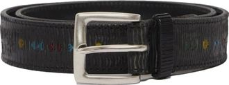 Orciani Homme, Accessoires, Noir, Taille: 100 CM Laser-Cut Leather Belt