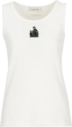 Lanvin Femme, Tops, Blanc, Taille: 40 FR Haut sans Manches Brod&eacute;